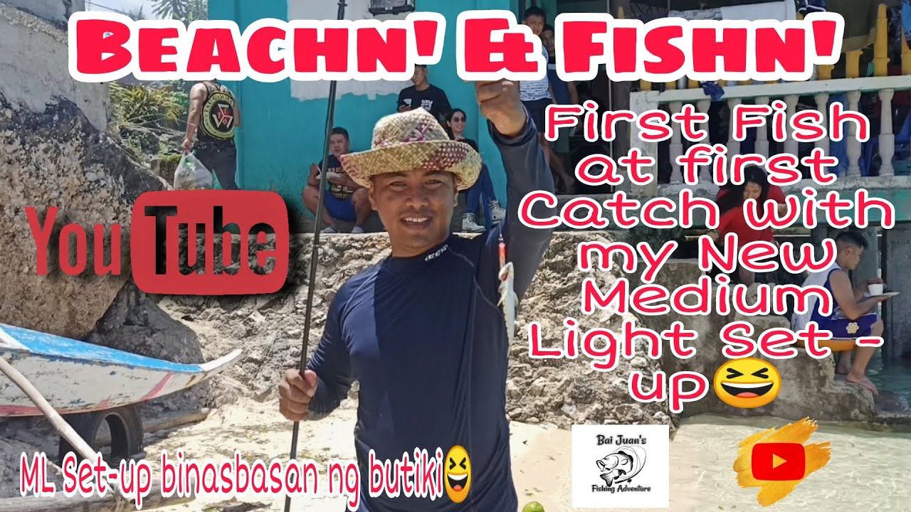 Medium Light Fishing Set-up binasbasan ng butiki (First catch and first ...