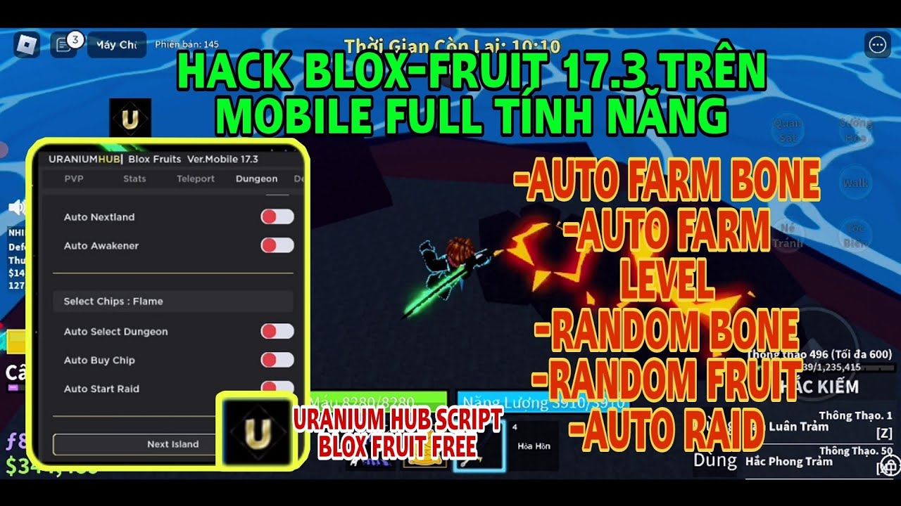 [ROBLOX] Cách Hack BLOX FRUIT 17.3 Trên Điện Thoại Chơi Cực MƯỢT AUTO ...