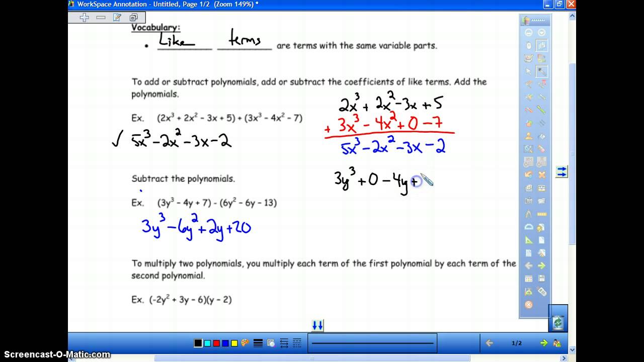 Honors Algebra 2 5.3 - YouTube