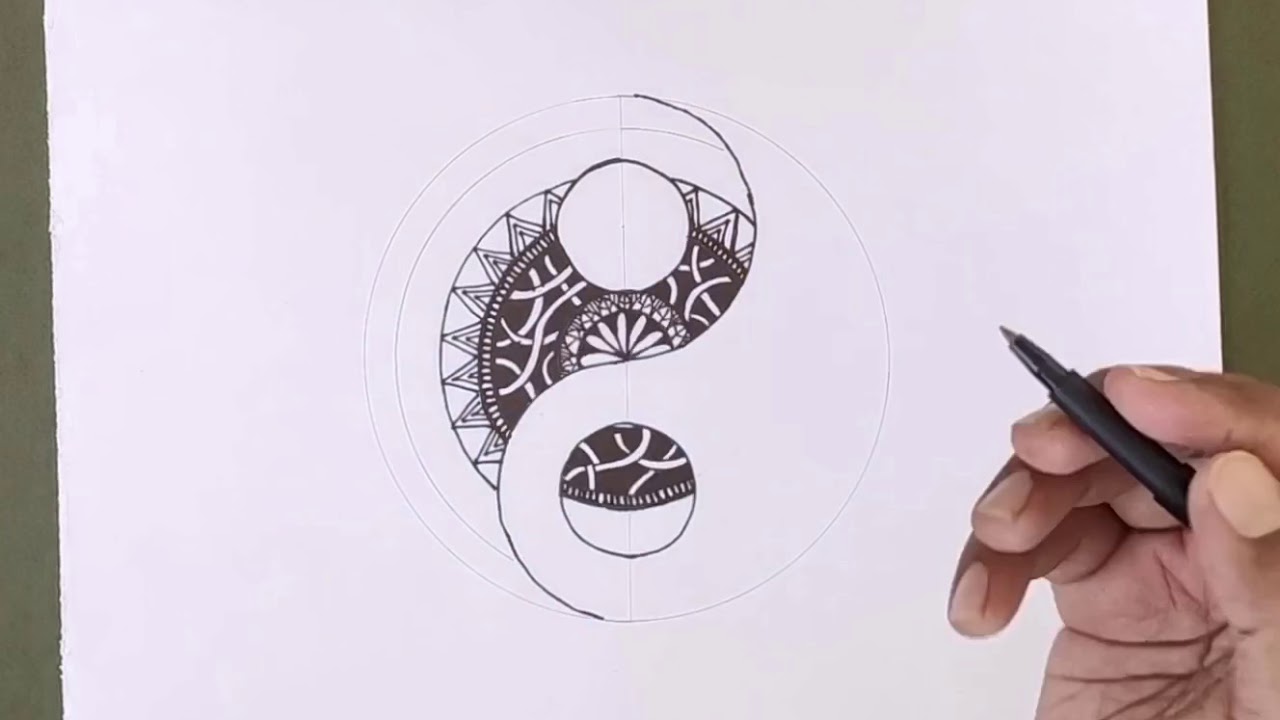 Yin and Yang | Zen Tangle Art | Light or Dark ? - YouTube