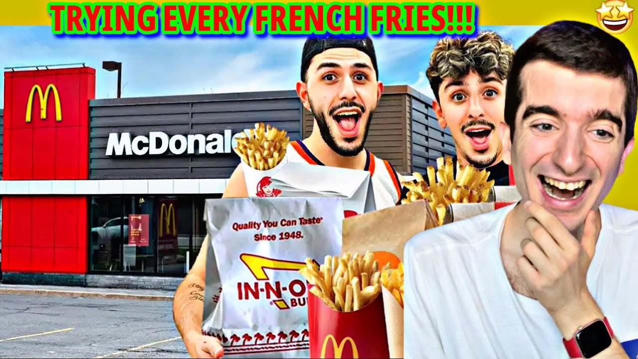 THESE FRIES LOOK FIRE!! Reacting to "Trying EVERY Fast Food French ...