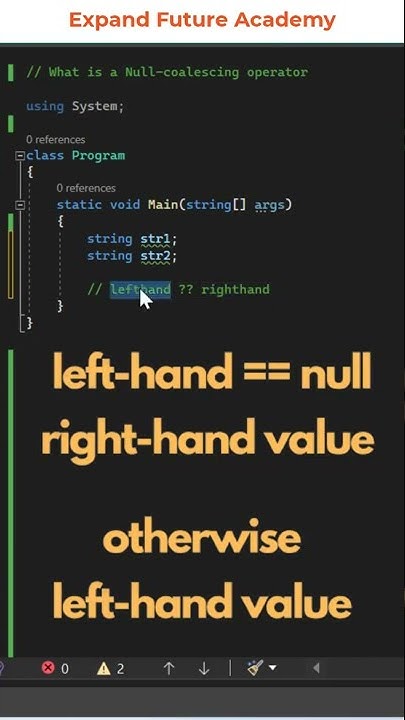 C Programmers Faq 25 Null Coalescing Operator Expandfutureacademy Shorts Youtube 