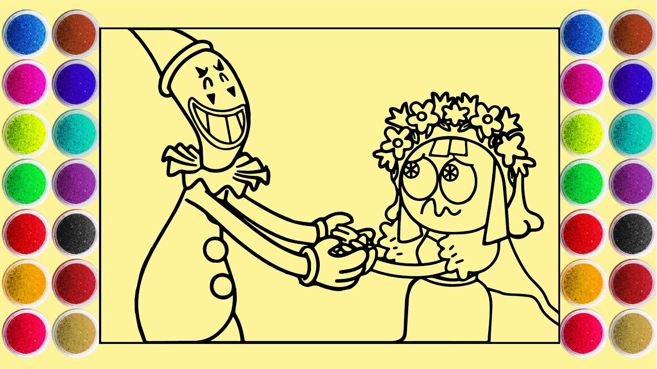 Draw and Coloring Amazing Digital Circus - Kaufmo & Pomni Get Married ...