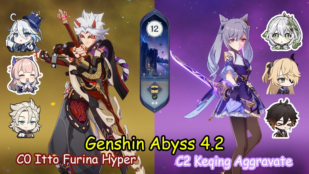 C0 Itto Furina Hyper & C2 Keqing Aggravate | Genshin Impact Abyss 4.2 ...