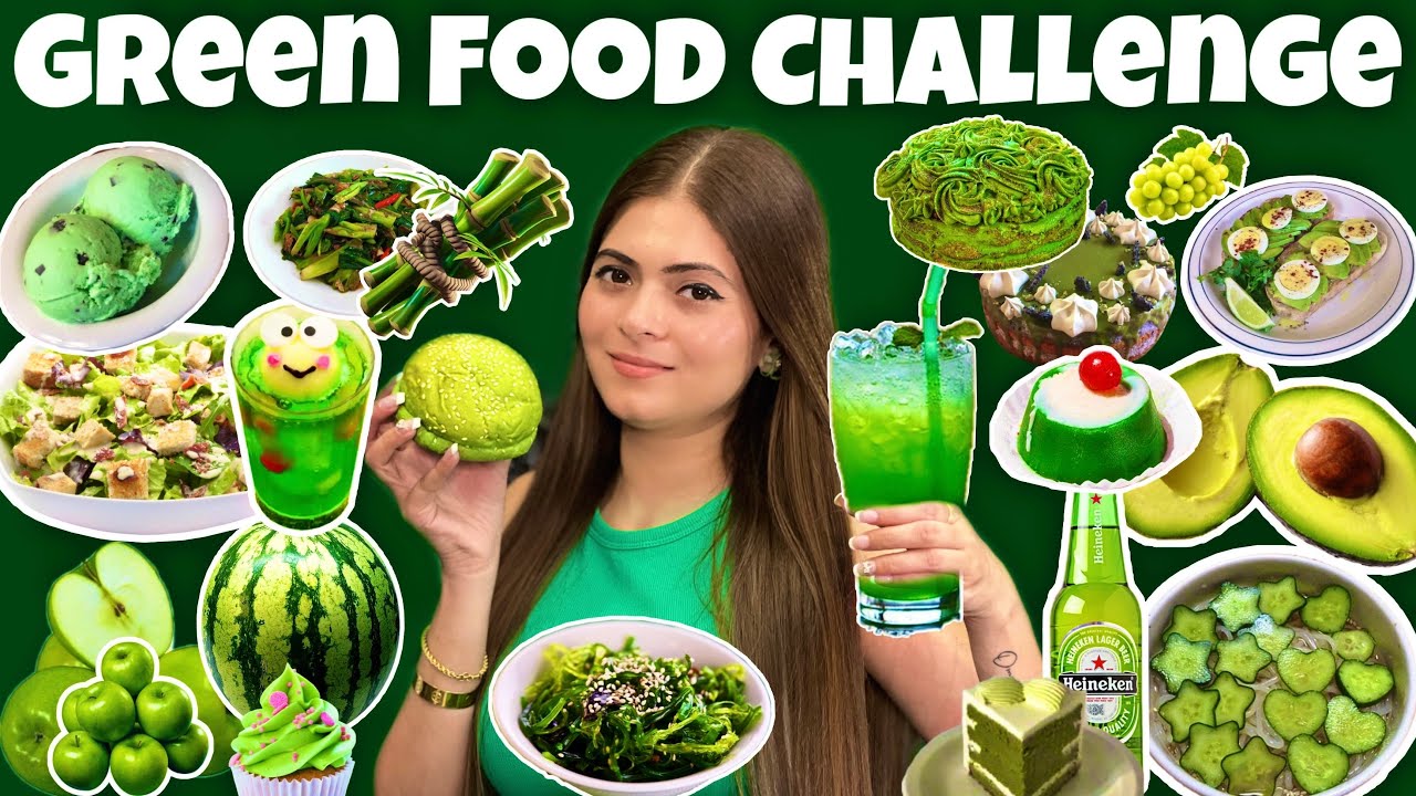 I only ate Green food Challenge for 24 Hours 💚 - YouTube