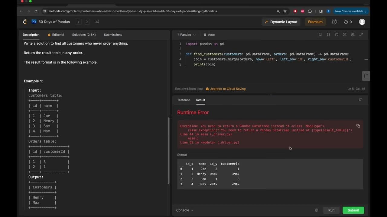183. Customers Who Never Order with Pandas | Leetcode - YouTube