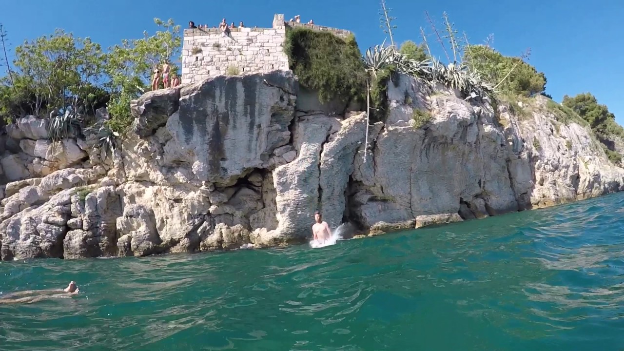 Croatian Cliff Jumping, 50 Feet High - YouTube