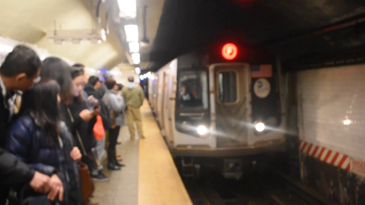 MTA New York City Subway: R160A-2 (F) Train via (Q) Line at Canal ...