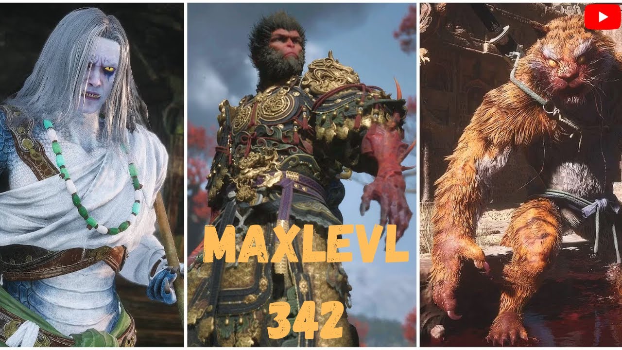 Black myth wukong max level 342 chapter 1 full fight all bosses # ...