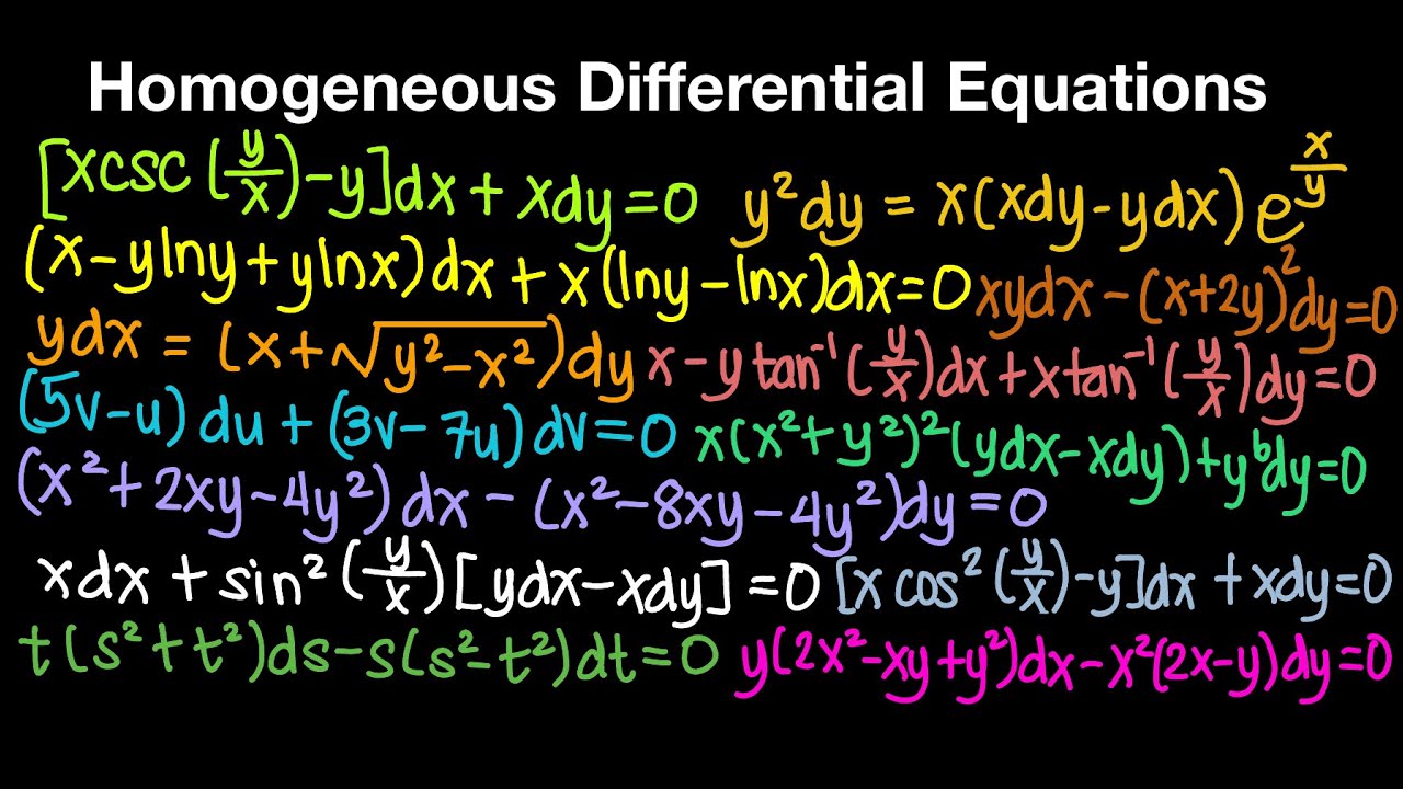 Homogeneous Differential Equations Part 2 (Live Stream) - YouTube