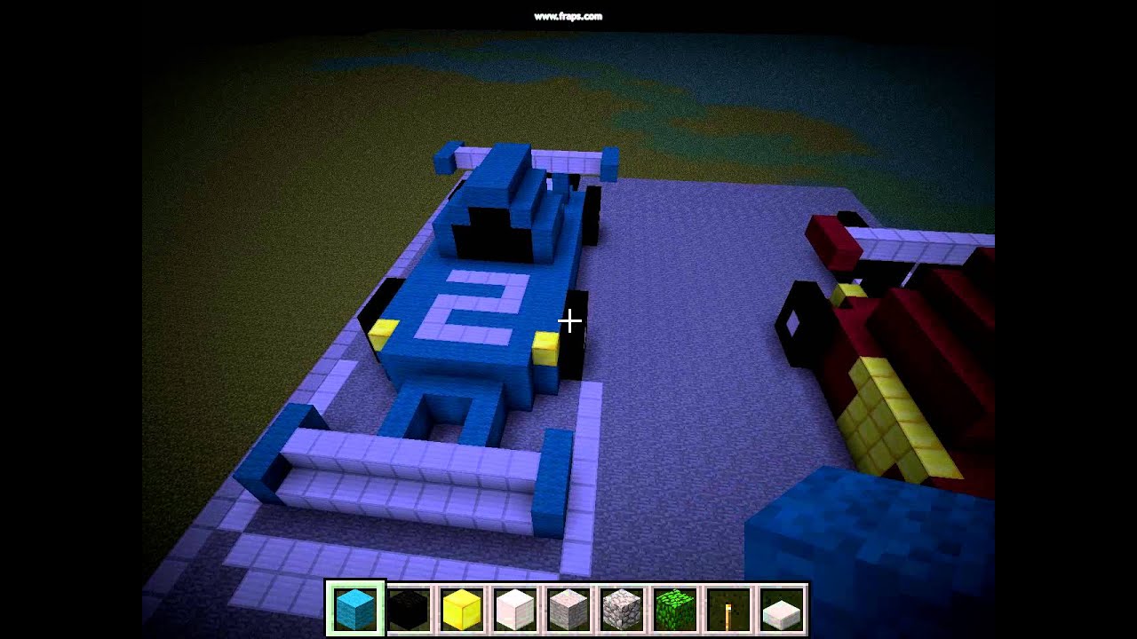 formule 1 rouge et bleu dans minecraft - YouTube