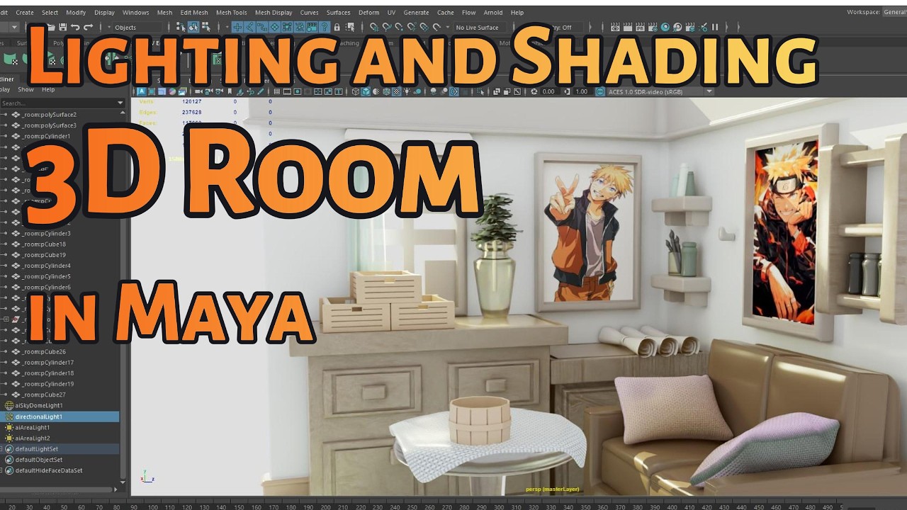 4K Lighting and Shading 3D room | Maya Tutorial - YouTube
