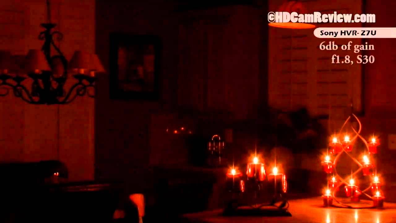 Sony hvr z7u low light candle test. - YouTube