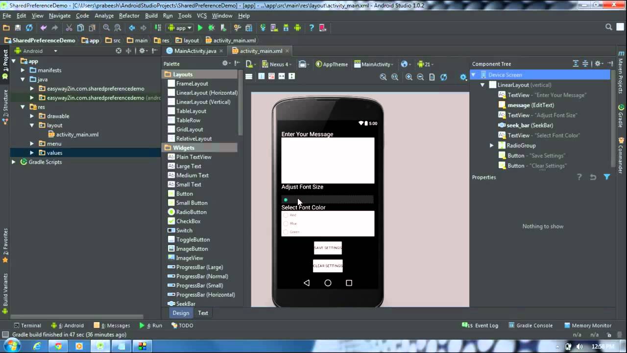 30 Working with SharedPreferences part 1 Android Studio Tutorial - YouTube