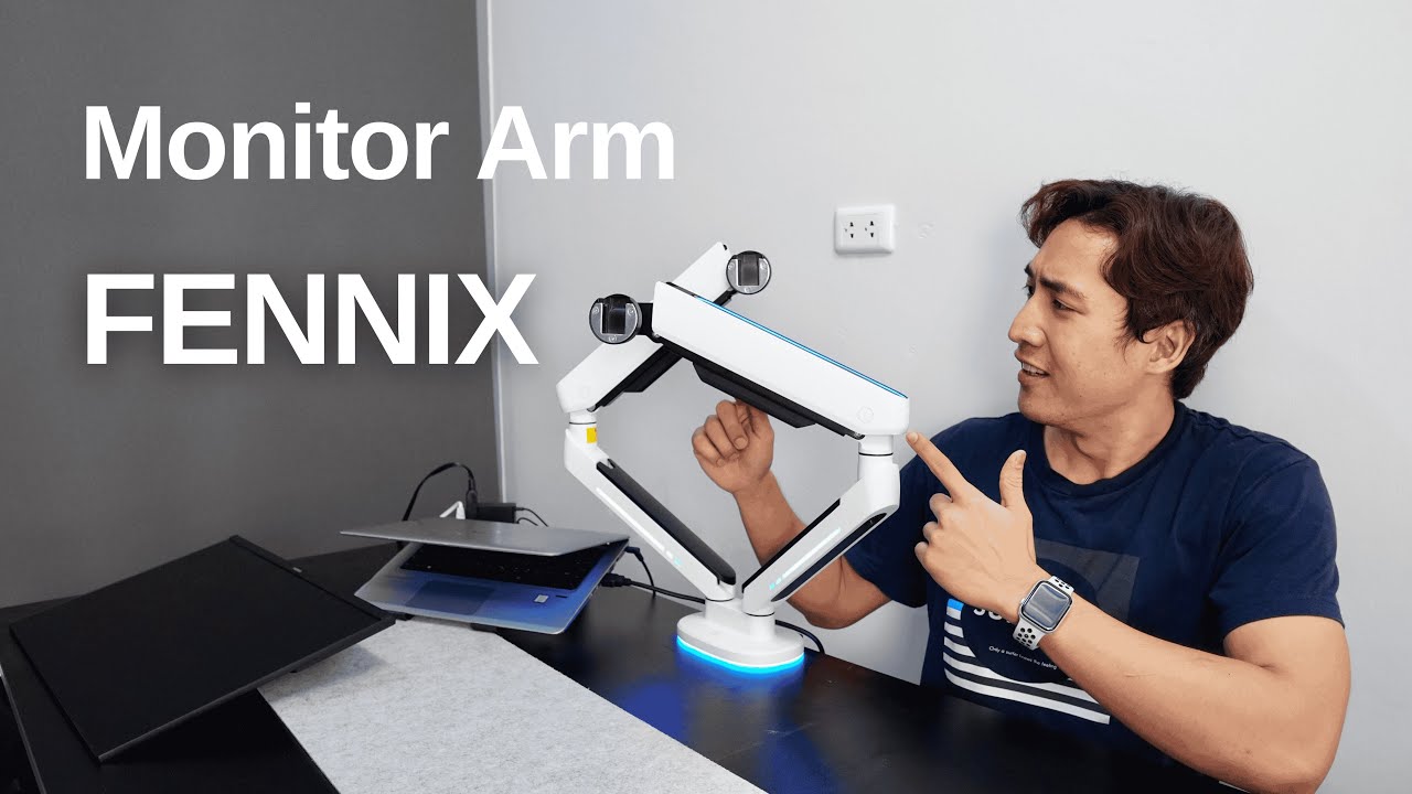 แขนจับจอพรีเมี่ยมมีสปริงในตัวราคาพ้นต้นๆ Fennix Monitor Arm พร้อมไฟ RGB ...