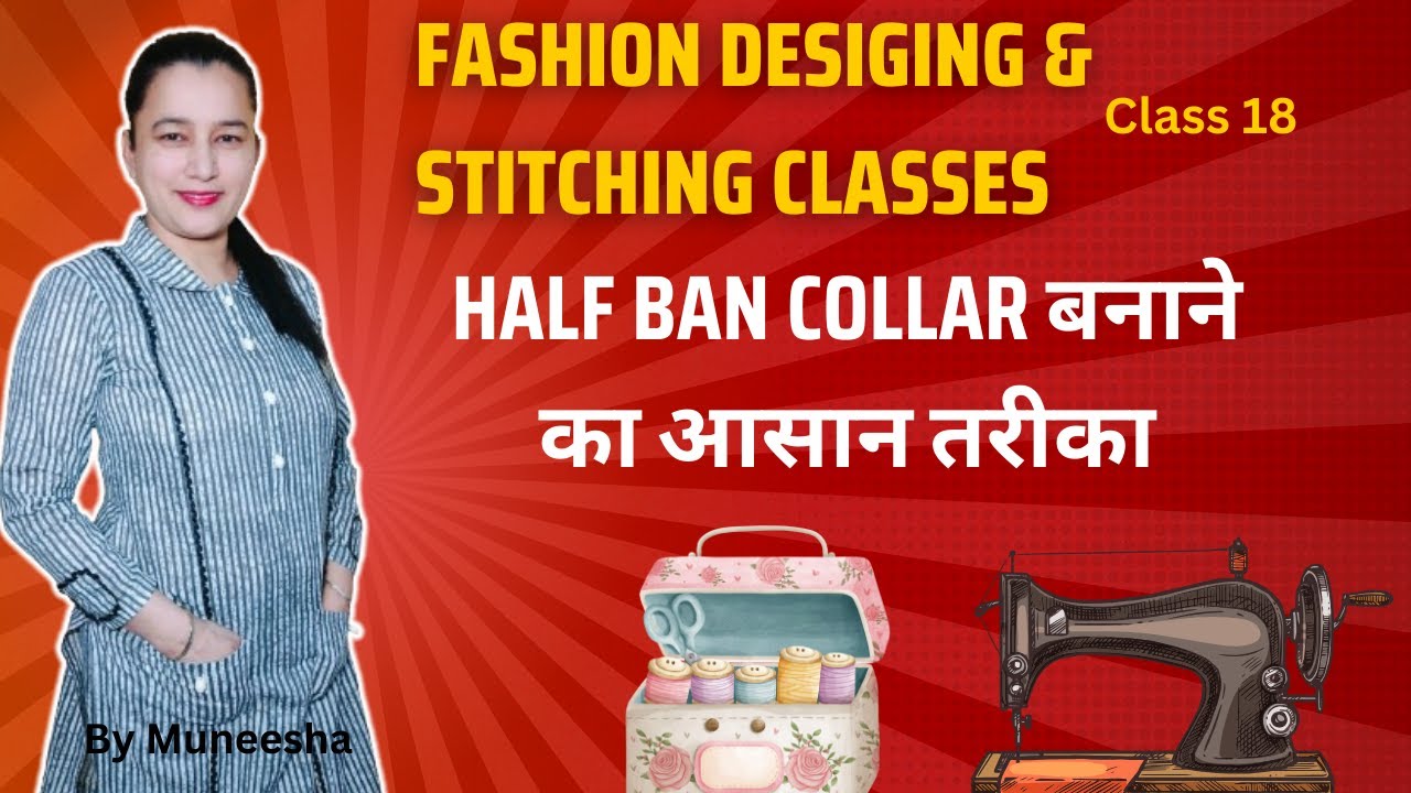 cutting and stitching of ban collar | collar design for kurtis ...