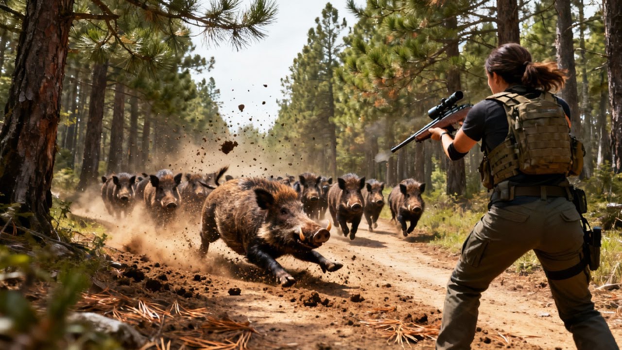 Wild Hog Hunting - Insane Moments Hunter Takes Down Wild Hogs with ...