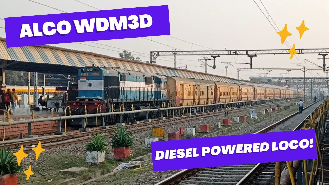RARE ALCO WDM3D || Diesel Powered Loco of Indian Railways || Chugging Sound of WDM3D - YouTube
