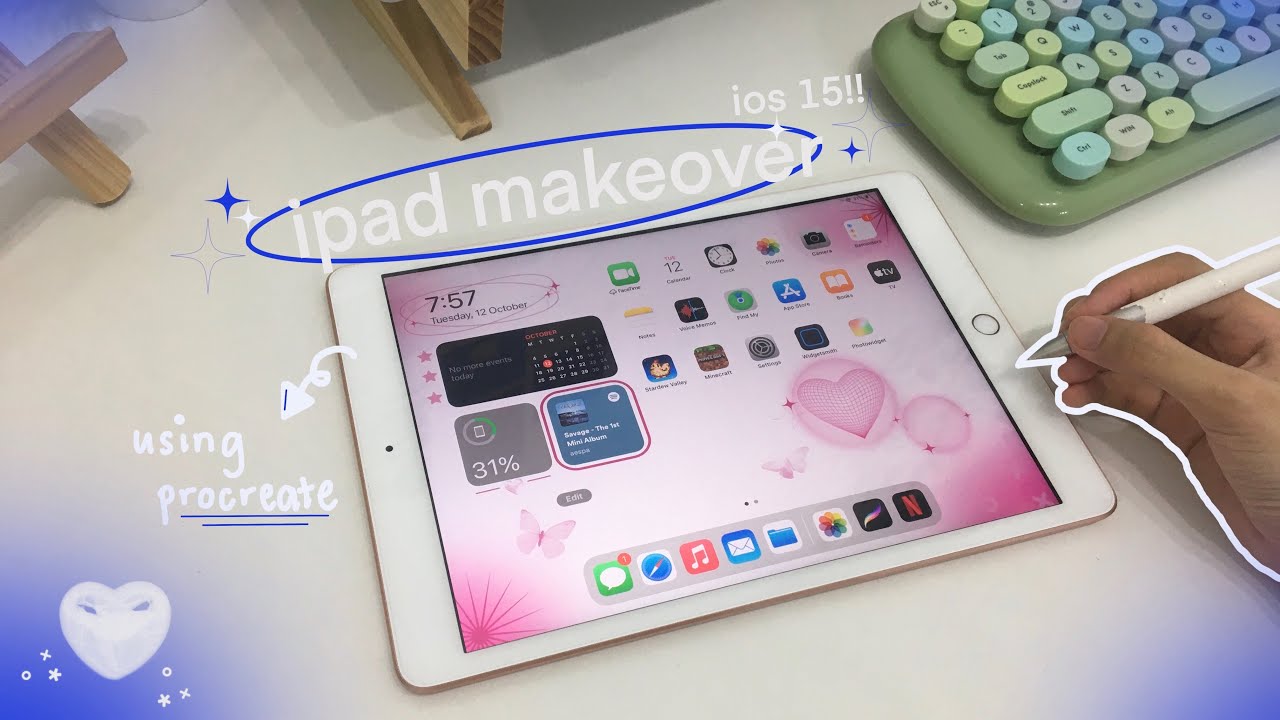 customizing my ipad wallpaper using procreate (ios 15 edition) 🤍 - YouTube