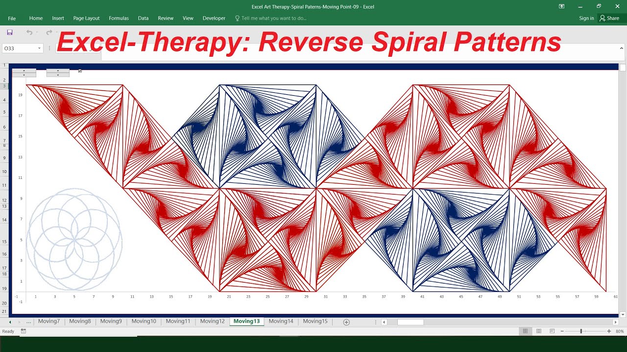 A Unique Mathematical Excel Art Therapy Journey-Spiral Doodle Patterns ...