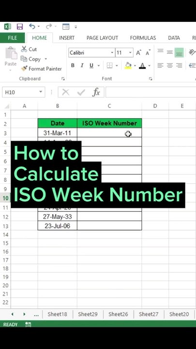 Excel Tips: Calculate ISO WEEK Number! #excel #iso - YouTube