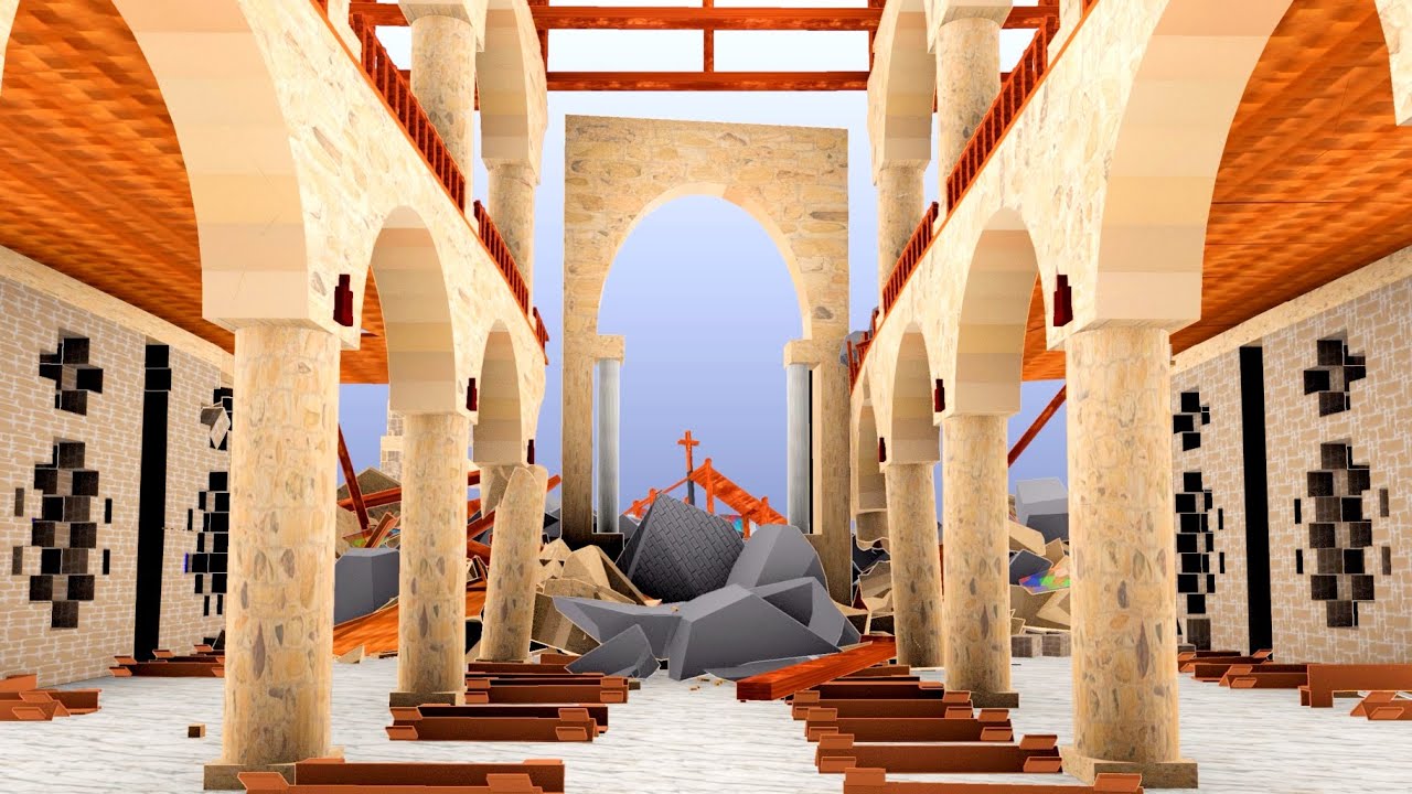 Cathedral Interior: 3D Destruction Simulation - YouTube