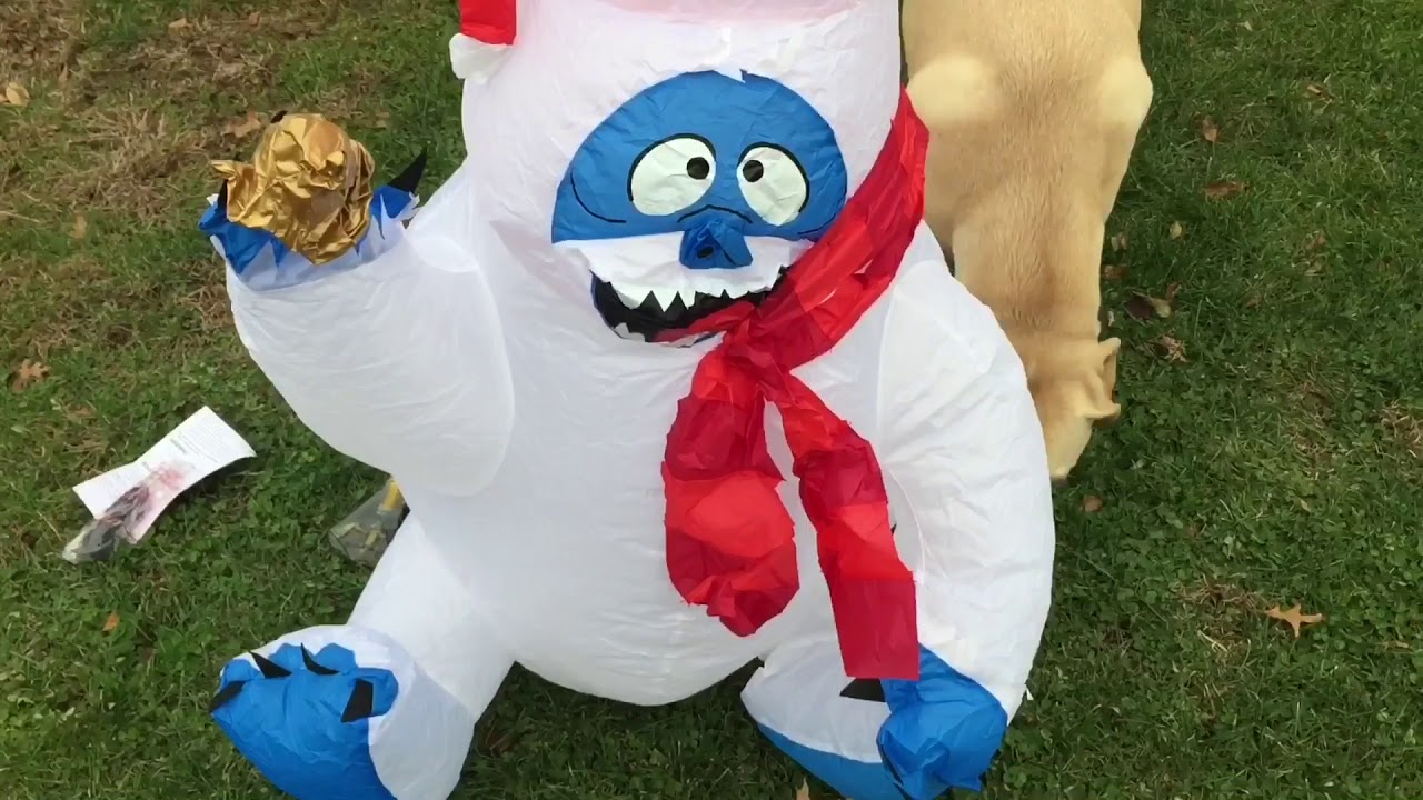 Rudolph the red nose reindeer abominable snowman inflatable - YouTube