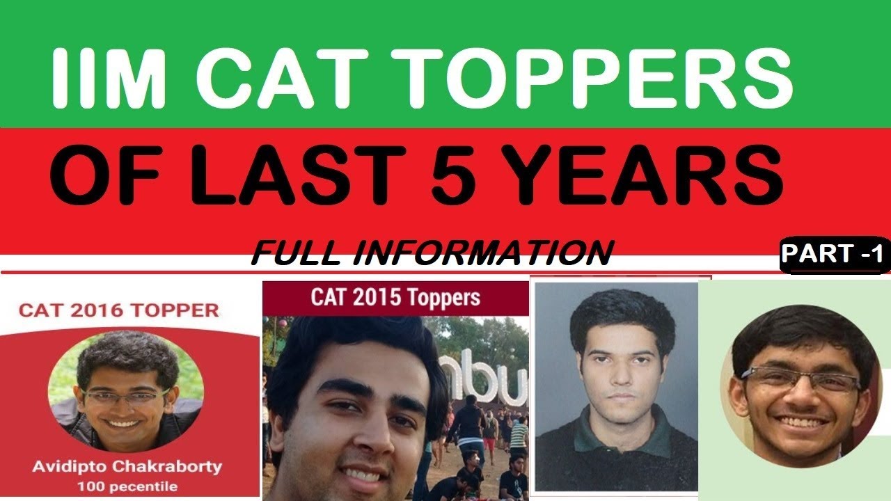 LAST 5 YEARS IIM CAT TOPPERS FULL INFORMATION l 100 %tile SCORER l CAT ...