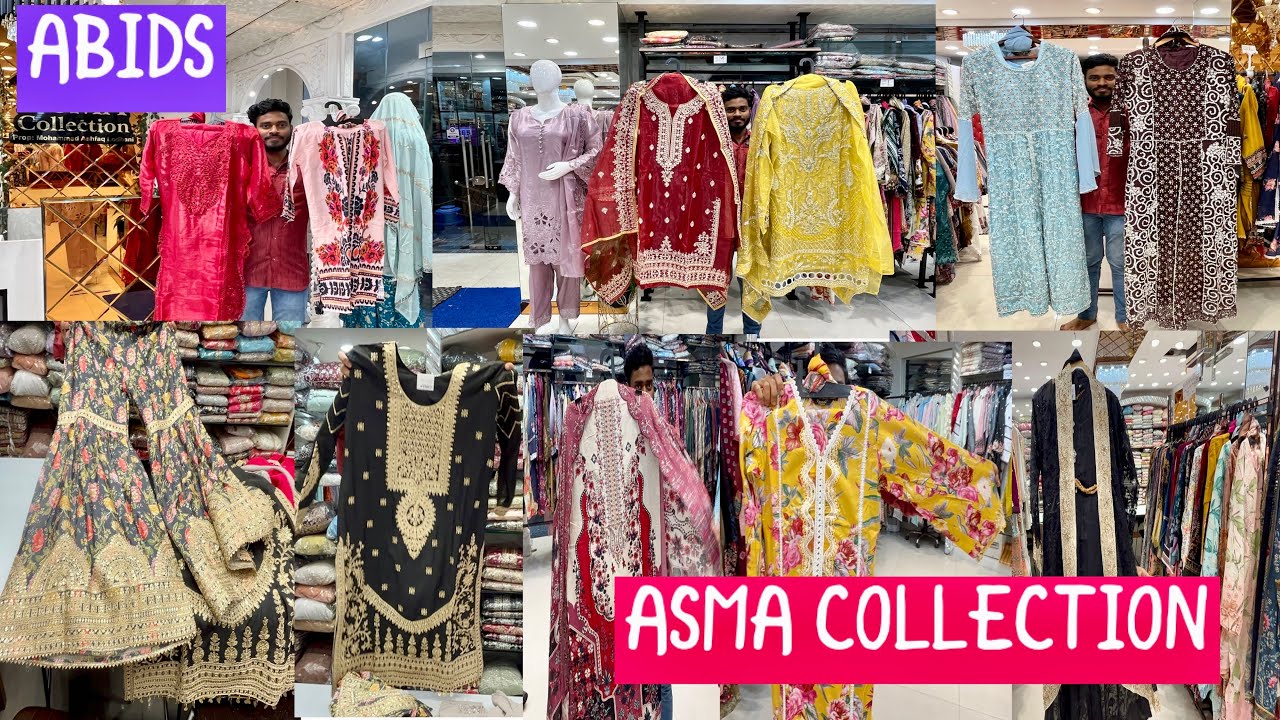 Hyderabad Famous😱Asma collection🌟In abids ready-made material pakistani ...