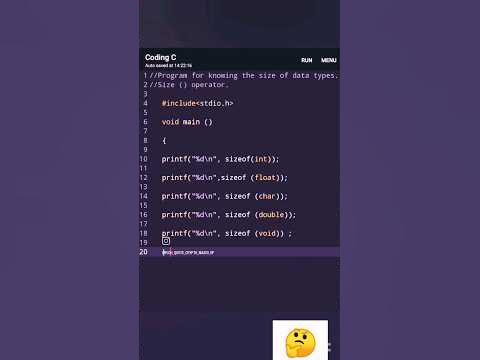 Program for knowing the size of data types Size () operator in C ...