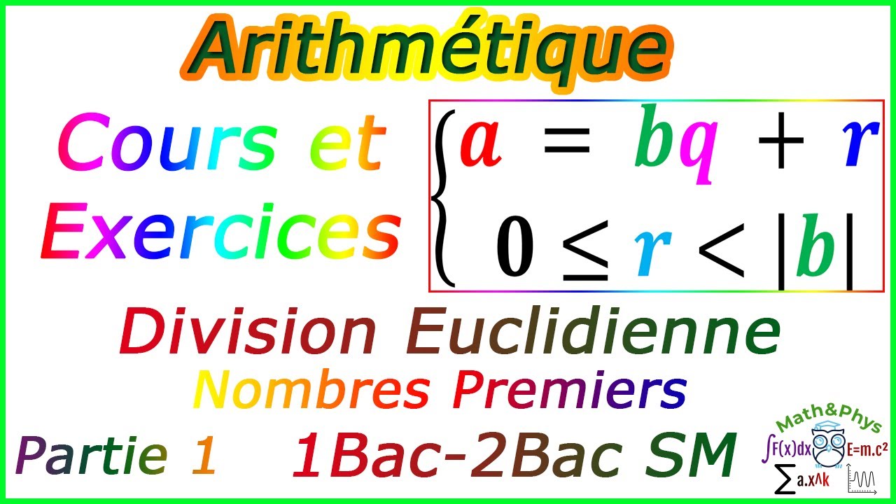 Arithmétique dans Z - Cours sur Arithmétique - 2 Bac SM - 1 Bac SM ...