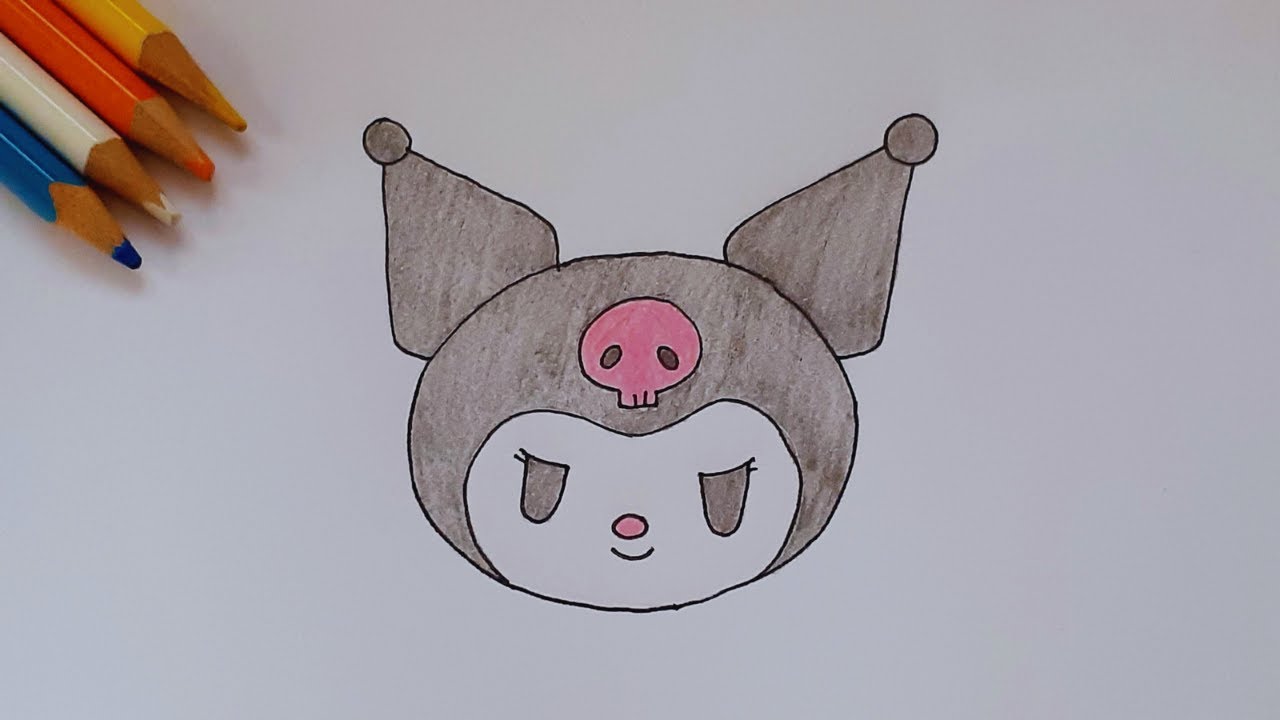 How to draw kuromi face easy||sanrio charmmy kitty - YouTube