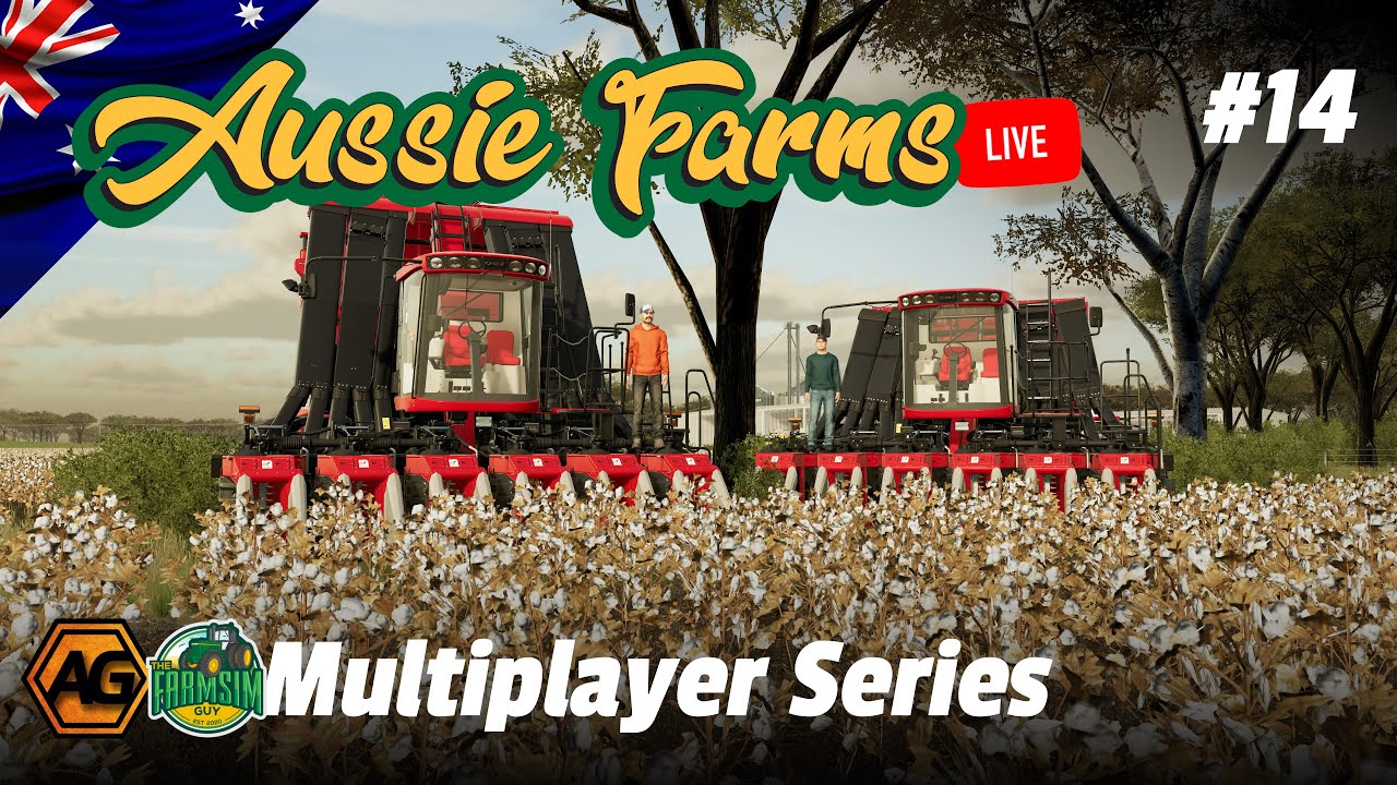 🔴 LIVE - Christmas Cotton Harvest with @ArgsyGaming - Aussie Farms - Ep14 - YouTube