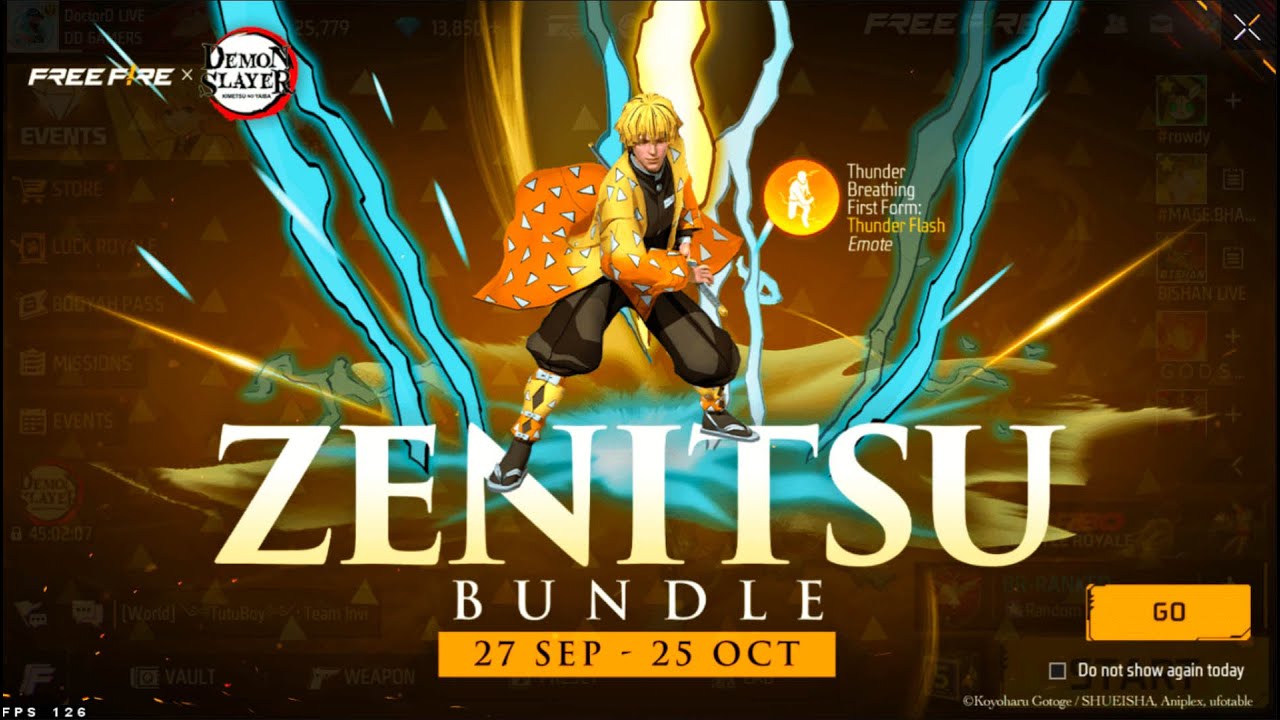 Let's Spin Zenitsu Faded Wheel + New Emote New Bundle 💜#live #freefire ...