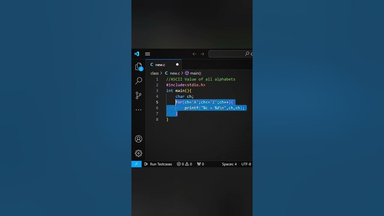 Ascii Value Of Alphabet In C Code Clanguage Csharp Cprogramming Cpp C Codeperday 