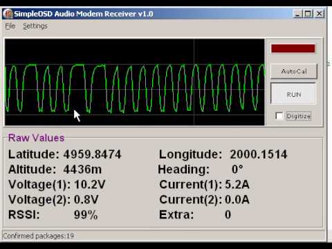 SimpleOSD Audio Modem Tool Final Test - YouTube