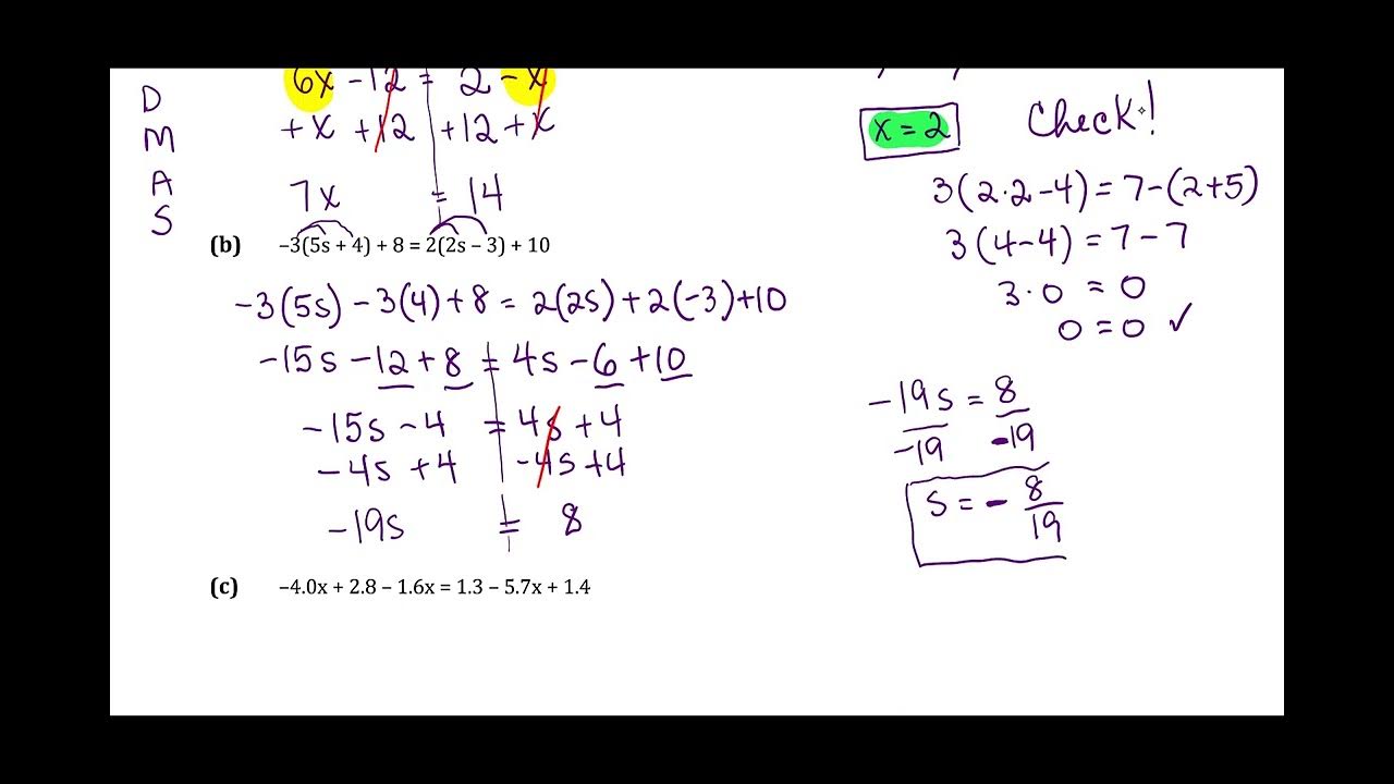 MATH 1314 Linear equations Part 1 - YouTube