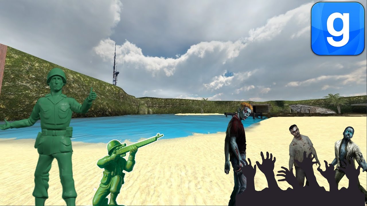 Toy Green Army Soldiers VS Zombies Gmod npc battle - YouTube