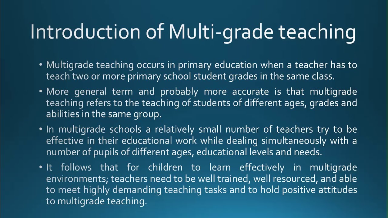 Multigrade Teaching YouTube Multigrade Teaching YouTube