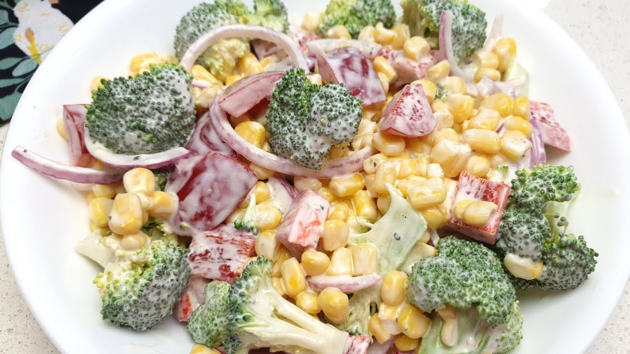 How to make Broccoli and Corn Salad Recipe | Broccoli Salad Recipe ...