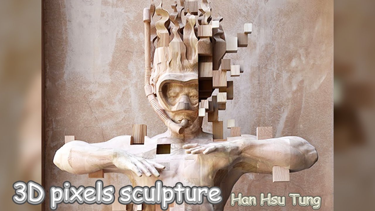 3D pixels sculpture, Han Hsu Tung (韓旭東). - YouTube