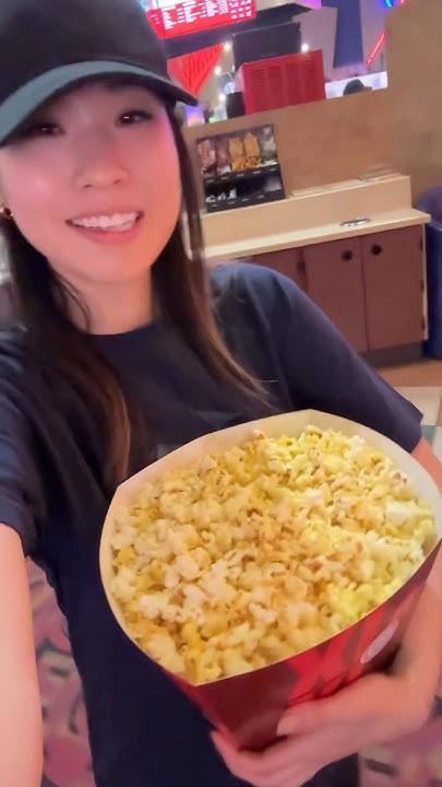 XXL Popcorn with extra butter at the movie theater! #foodie #mukbang #popcorn #didi #movies ...
