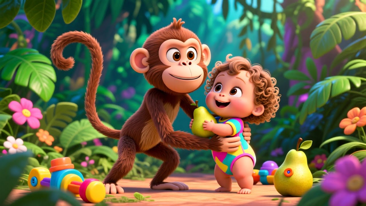 Monkey Learns to Share 🐵🤝 | Fun Learning for Kids | Toddler Social ...