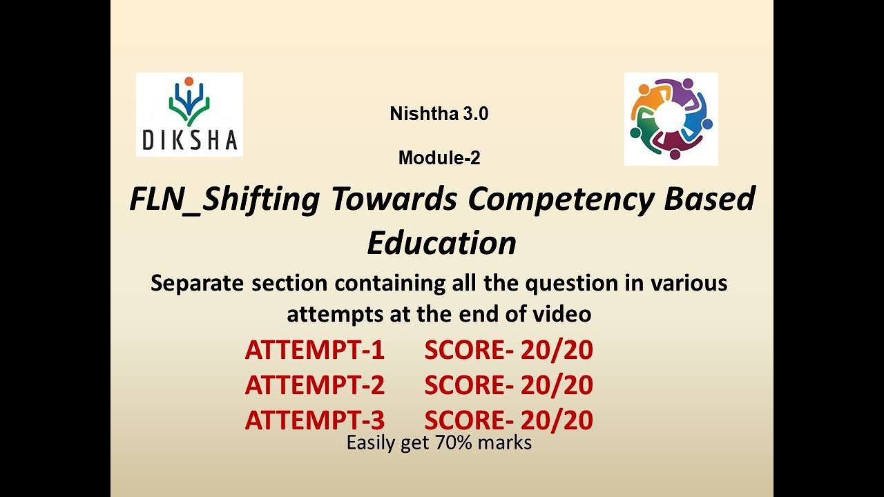 NISHTHA 3.0 MODULE 2 answers| FLN_Shifting Towards Competency Based Education - YouTube