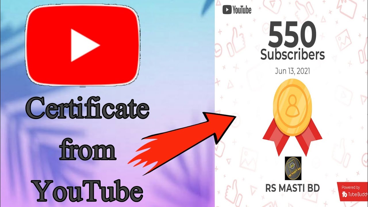 How To Get Subscriber Certificate From YouTube || ইউটিউব থেকে ...