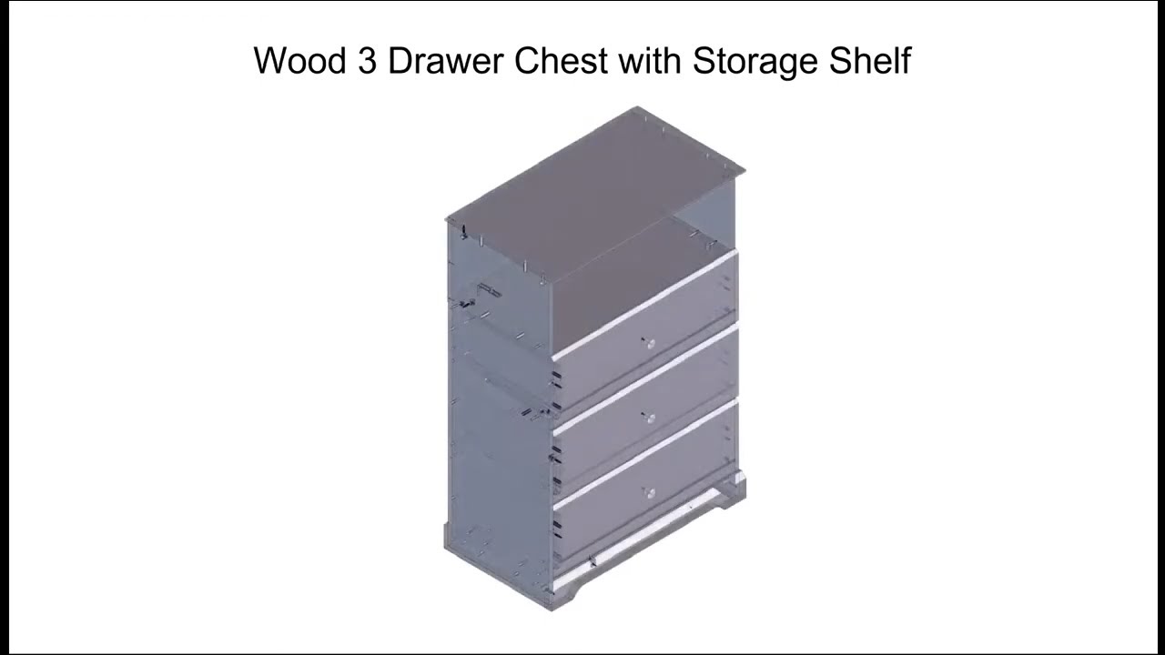Campbell Wood 3 Drawer Chest with Storage Shelf - YouTube