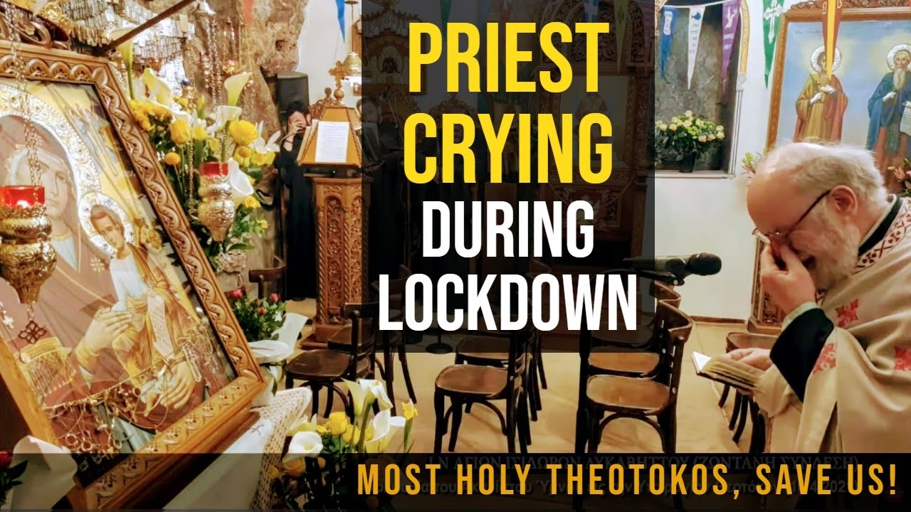 Priest Crying in front of Virgin Mary during Lockdown (Covid-19) in ...