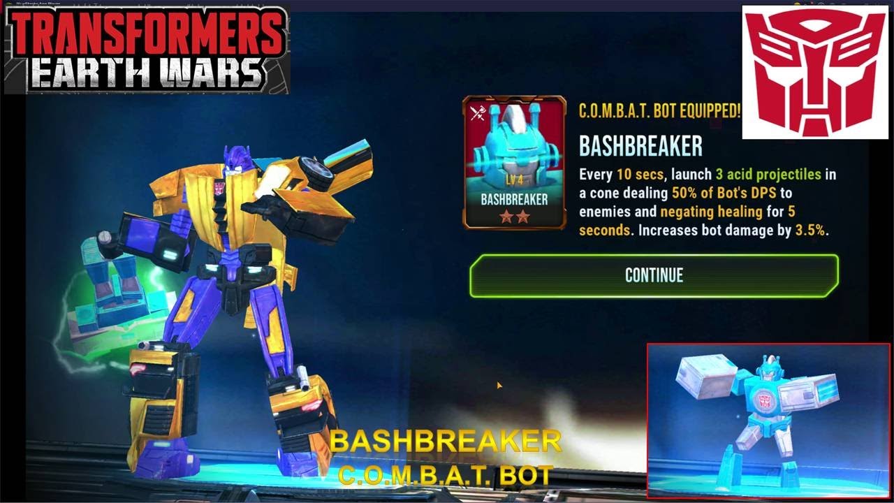 Transformers Earth Wars - Unlock Autobot C.O.M.B.A.T. Bot BASHBREAKER ...