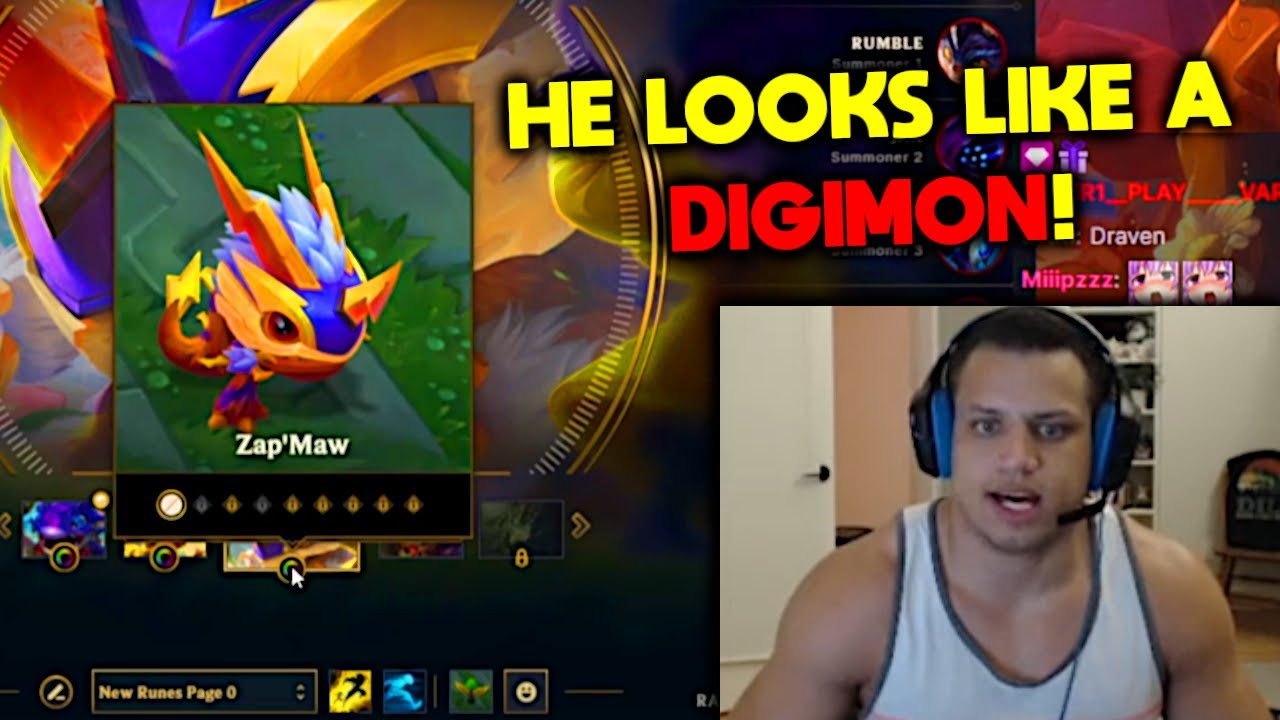 Tyler1 Checks Out New Zap Maw Skin - YouTube