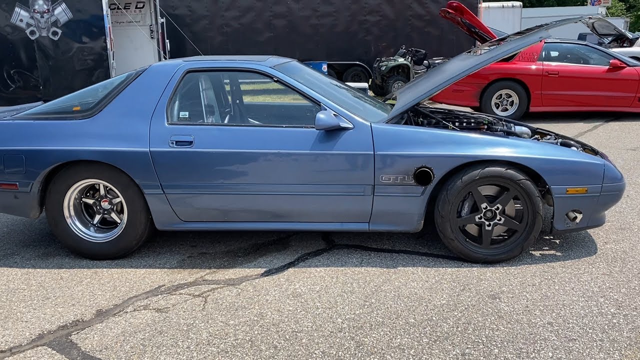 Turbo LS RX7 vs Nitrous C6 Corvette, Hellcat & Q50 1/4 Mile - YouTube